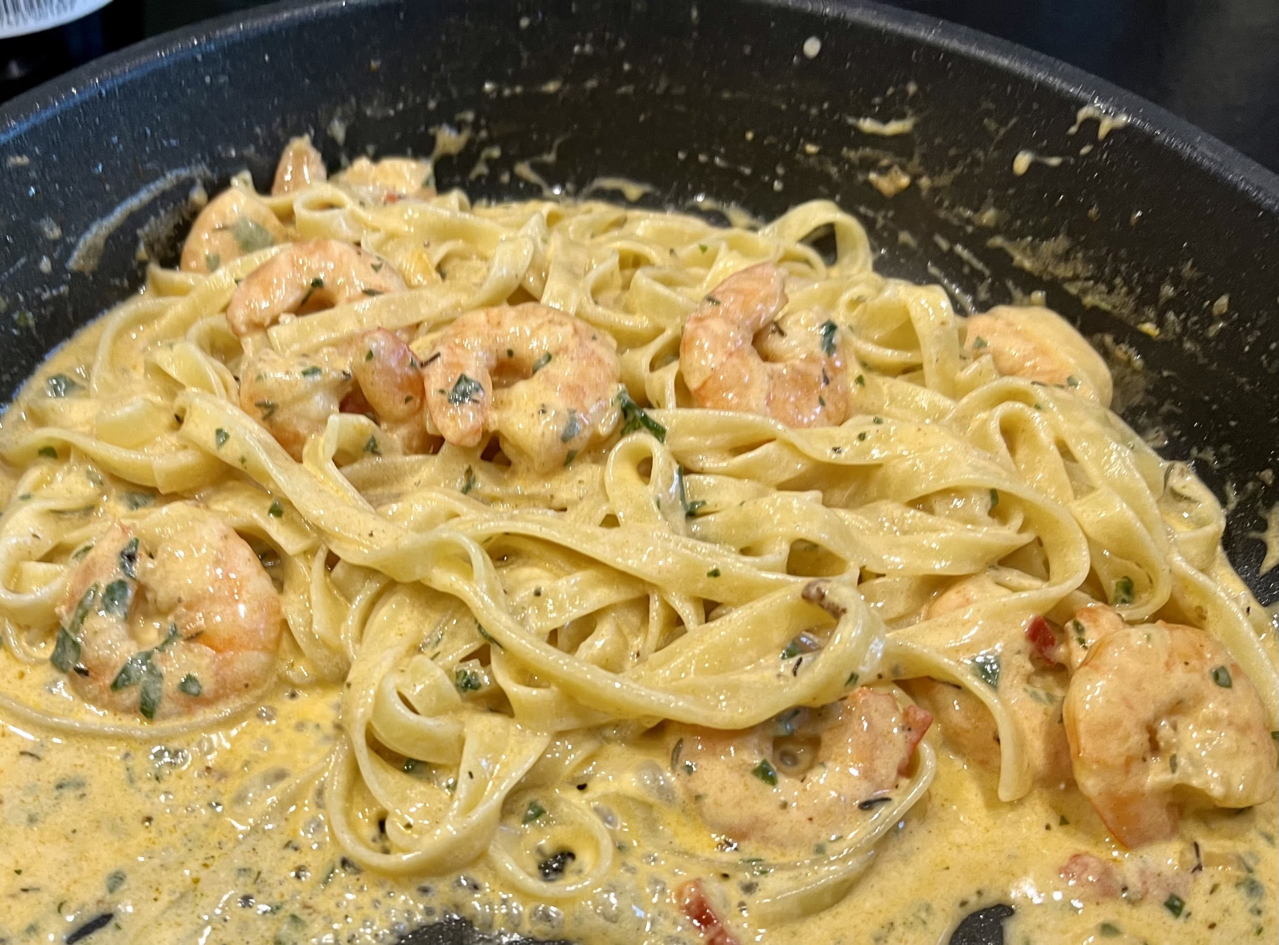 Tagliatelle alla crema di scampi